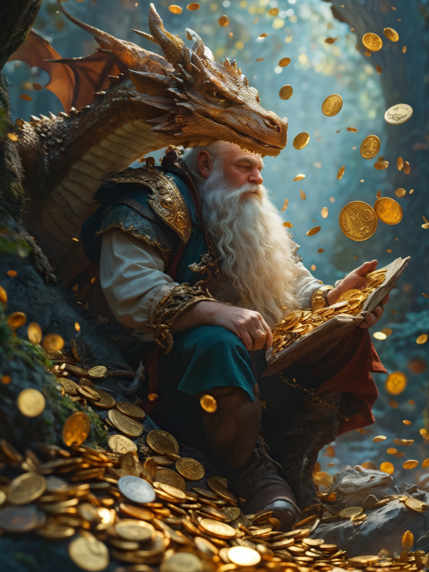 A dwarf and his dragon in Wonderland by neuronicpaint - Playground