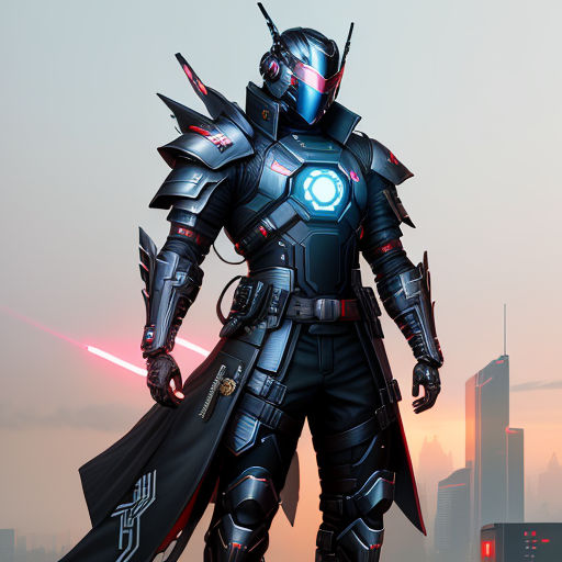 Men's futuristic cyberpunk cyber samurai armor by Arthur Alexandre ...