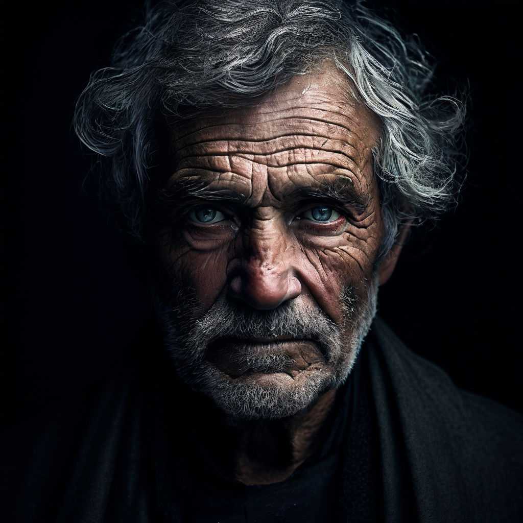 A dark-faced old face by 1503구혜린 - Playground