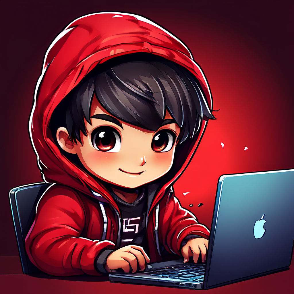 Cute little kawaii cartoon boy hacker by a_eatseverything - Playground