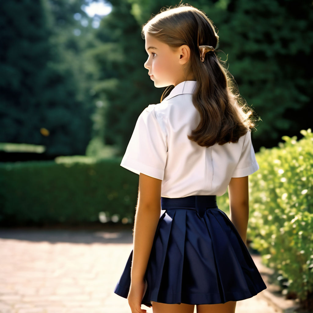 A pretty eleven year old girl on her first day of school wea... by Dean ...