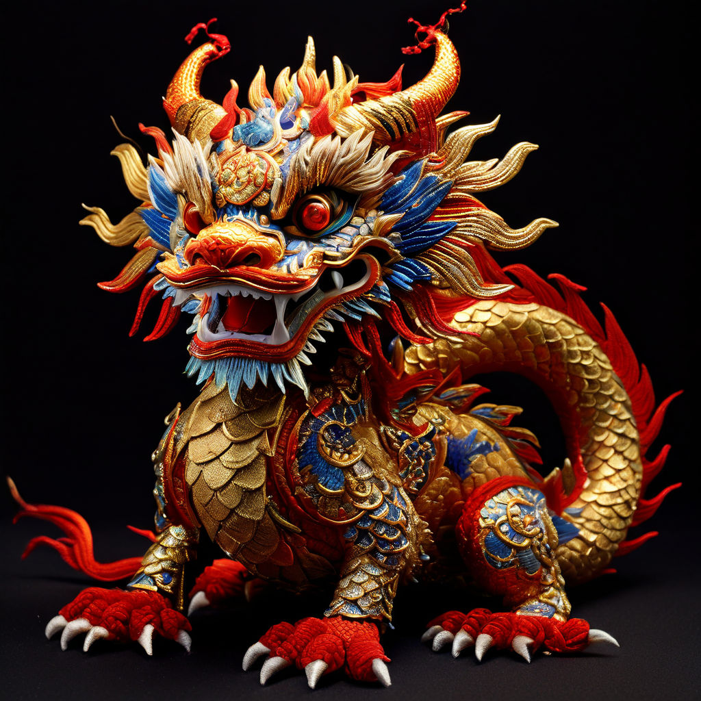 A Chinese red and gold Chinese dragon image by Елена Шарыпова - Playground