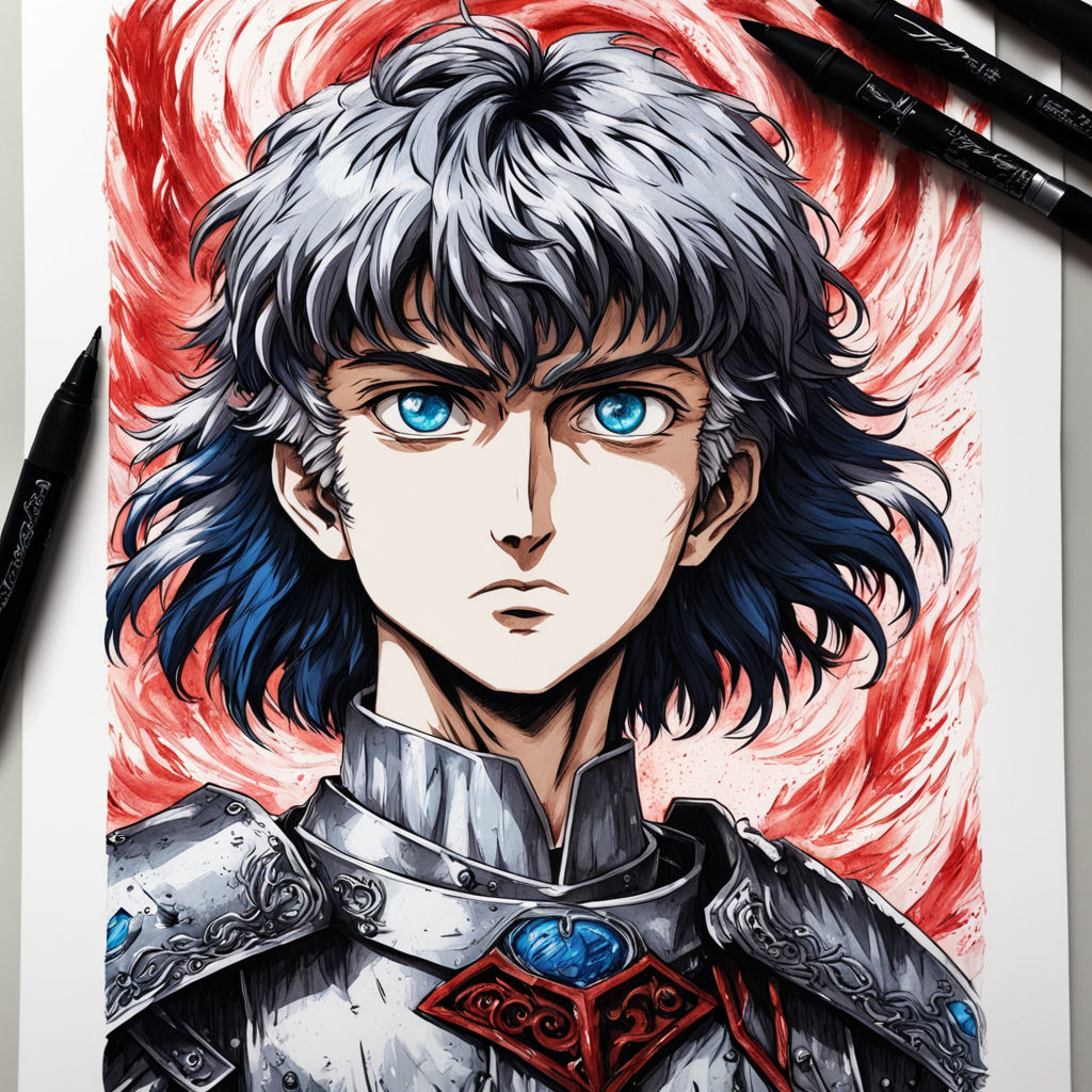 Griffith's beautiful eyes from Berserk anime by Andrei Penciu - Playground