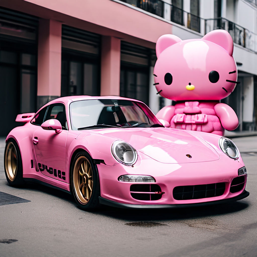 Pink Porsche hello kitty by Mohsina Aiman - Playground
