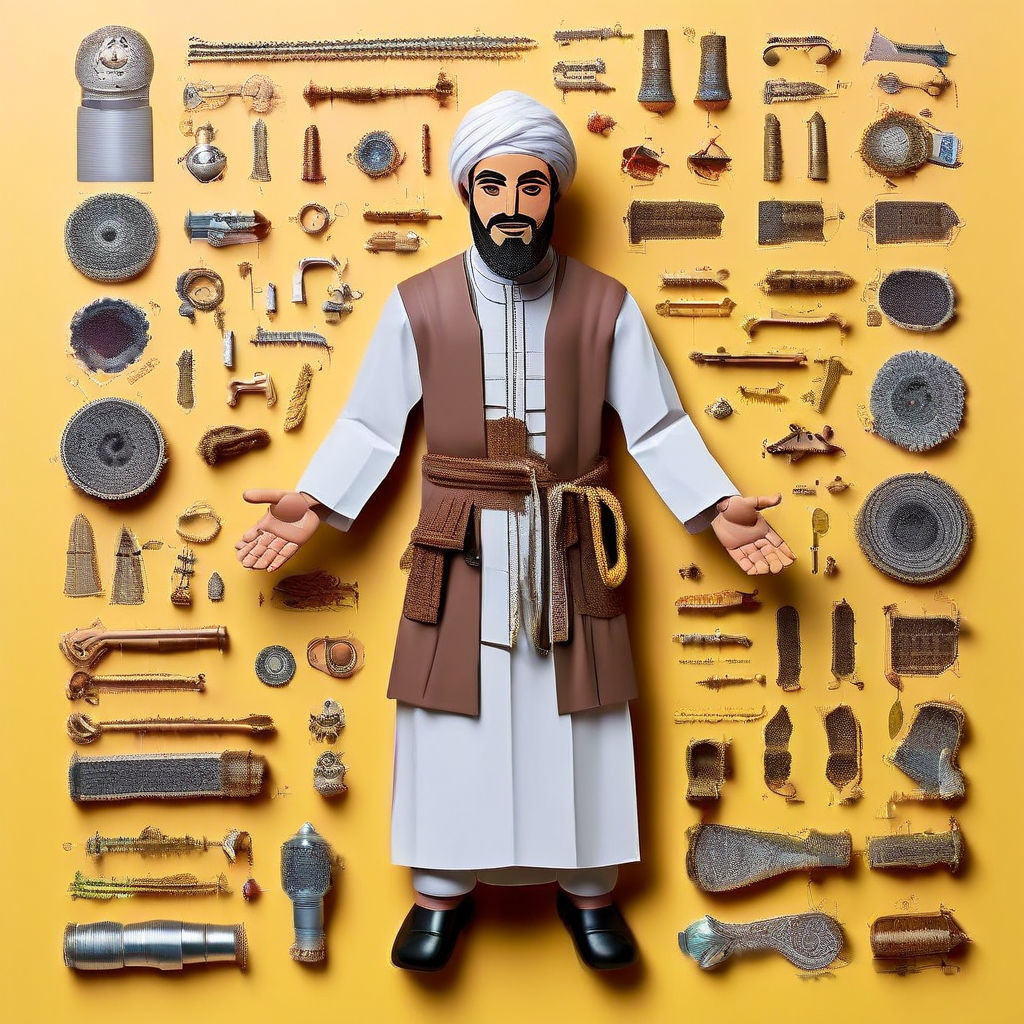 Exploded view technical diagram of a toy Muslim man by Mohamed Belaid ...