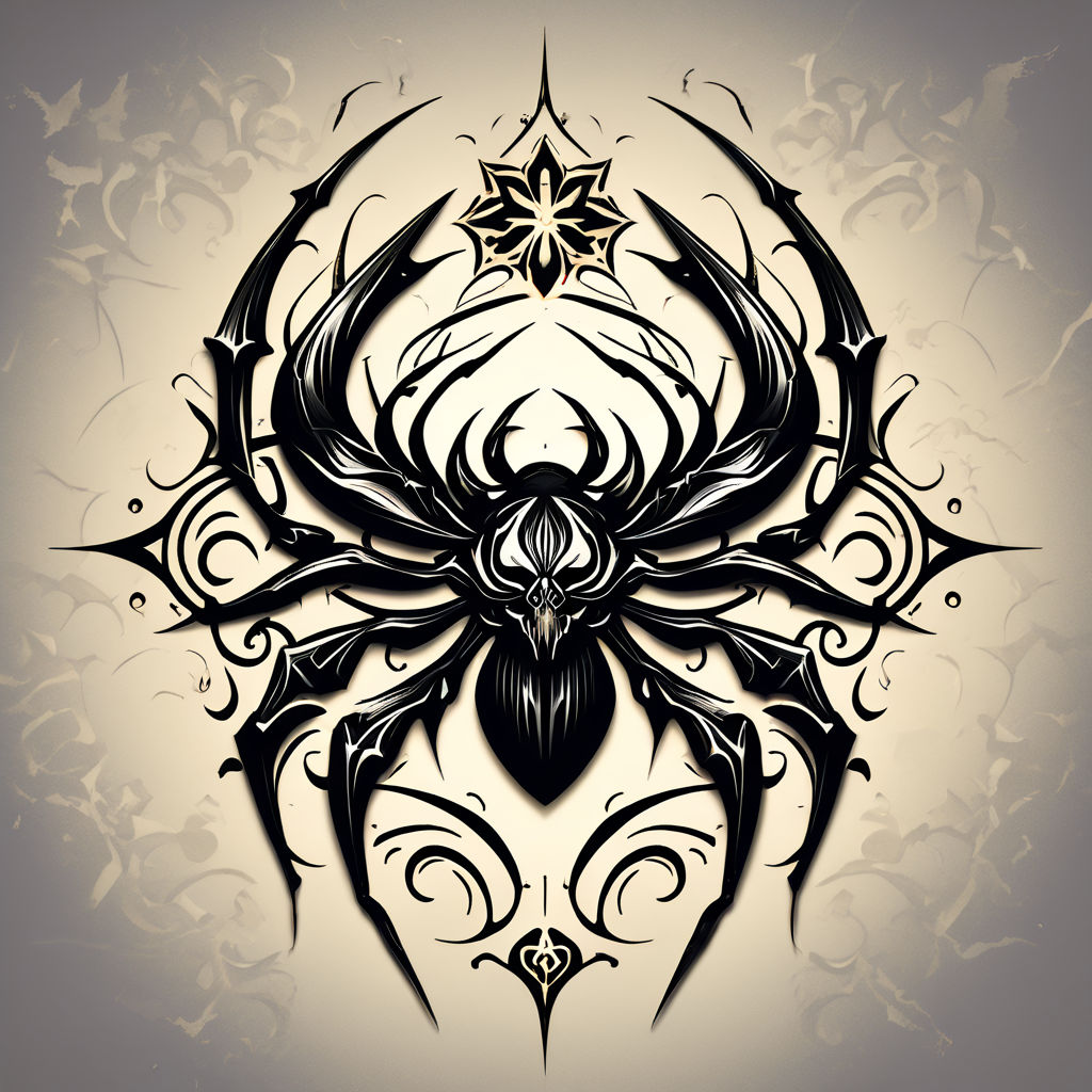 Black and white gothic spider vector logo style by alanwine - Playground