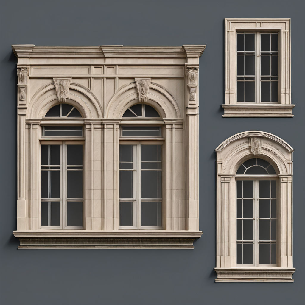 Classic Haussmann window texture build for 3d model front vi... by ...