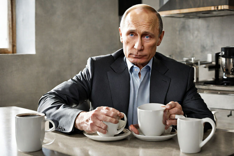 Vladimir Putin drinking coffee from a huge mug by Jorge Clemente ...
