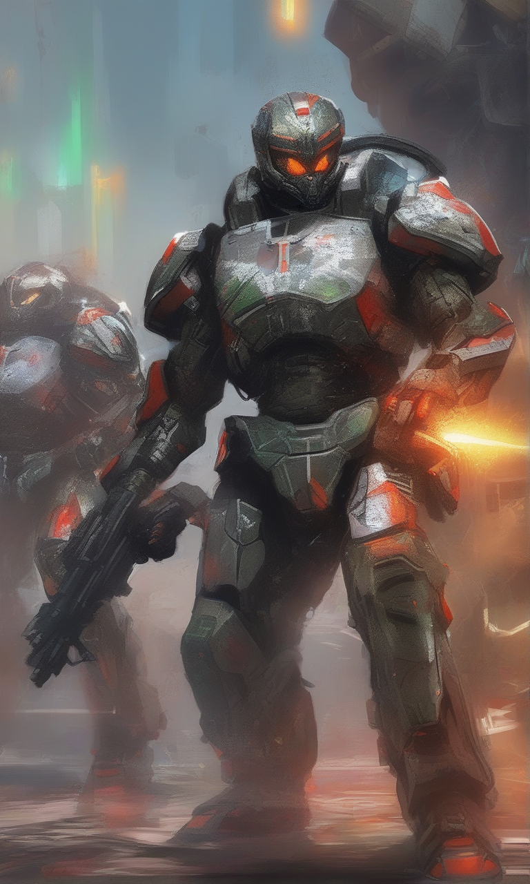 Battle android guard equipped with combat gear by Виктор Dry - Playground