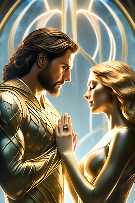 Draw an illustration of the Prophet Adam and Siti Eve prayin... by ...