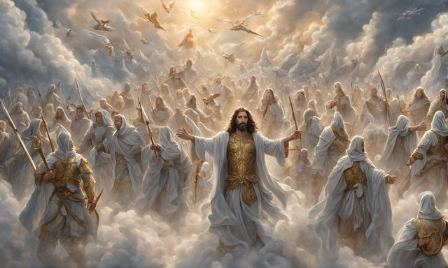 Jesus leading legions of angel armies coming through the clo... by ...