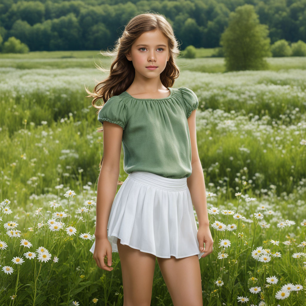 Create photorealistic full body image a slender flat-chested... by ...