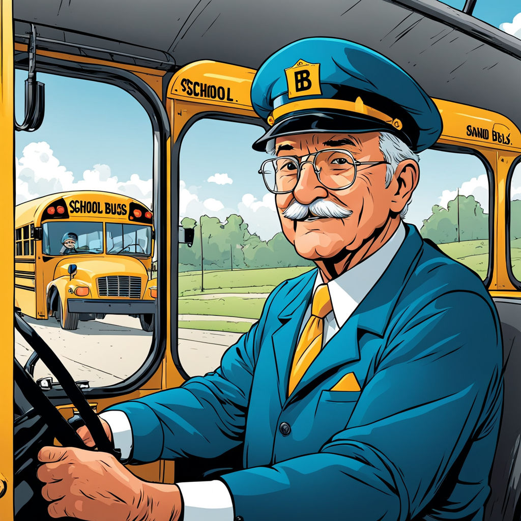 School bus driver grand father by Solp - Playground