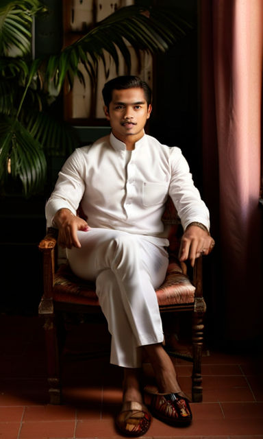 Handsome Filipino man in his 20's wearing Barong tagalog sit... by ...