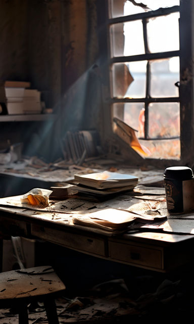 Post-apocalyptic themed study desk by Godo Khan - Playground