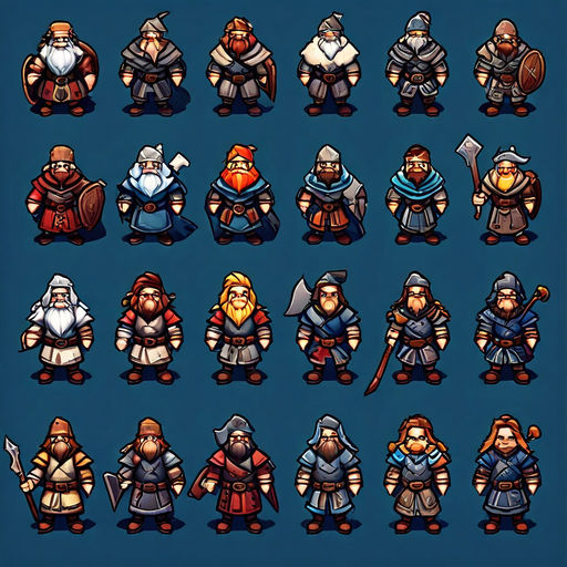 Create sprite sheet of 9 to 12 different sprites tile set in... by ...