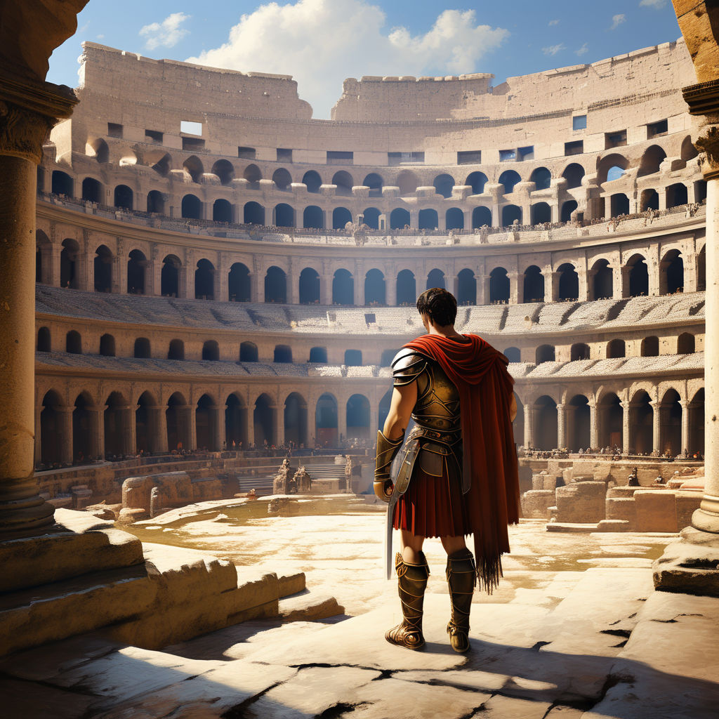 A Roman Gladiator in the Colosseum by Edson Antunes - Playground