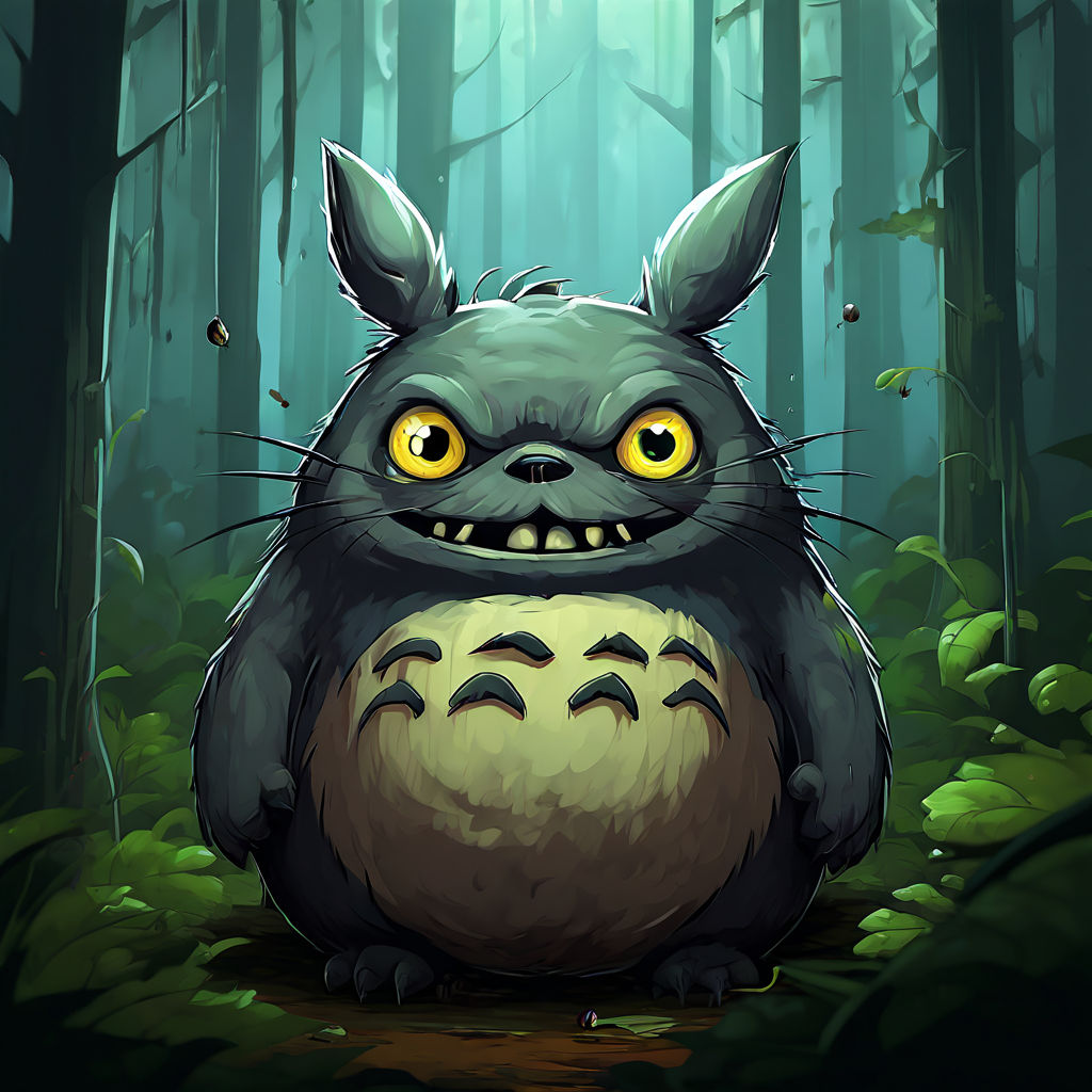 Creepy totoro cartoon style by Jase whatever - Playground