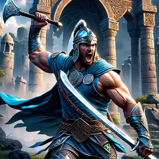 Celtic Warrior Rushing Into Battle Screaming Brave Masterpie... by Luiz ...