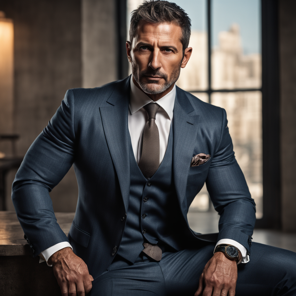 Photo of a 42-year-old CEO embodying top-tier masculinity by Rainer ...