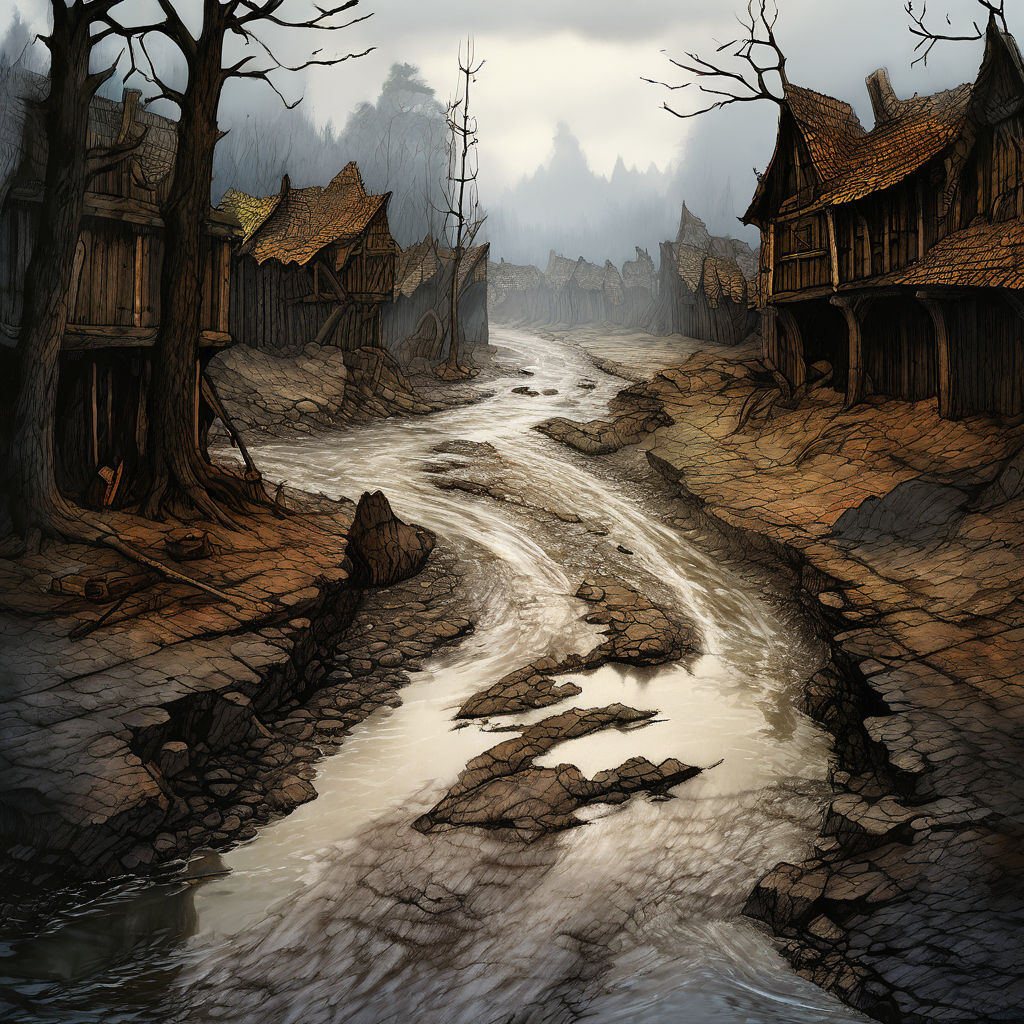 Road washed out by rain by Blu Batter - Playground