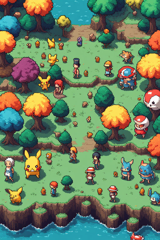 One piece top-down pixel art like a pokemon video game by ManPerson ...