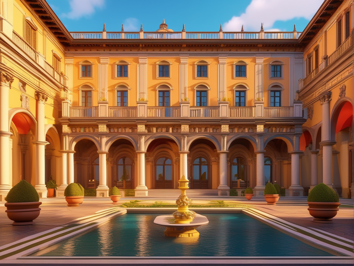 A cartoon-style Renaissance-inspired animated depiction of t... by ...