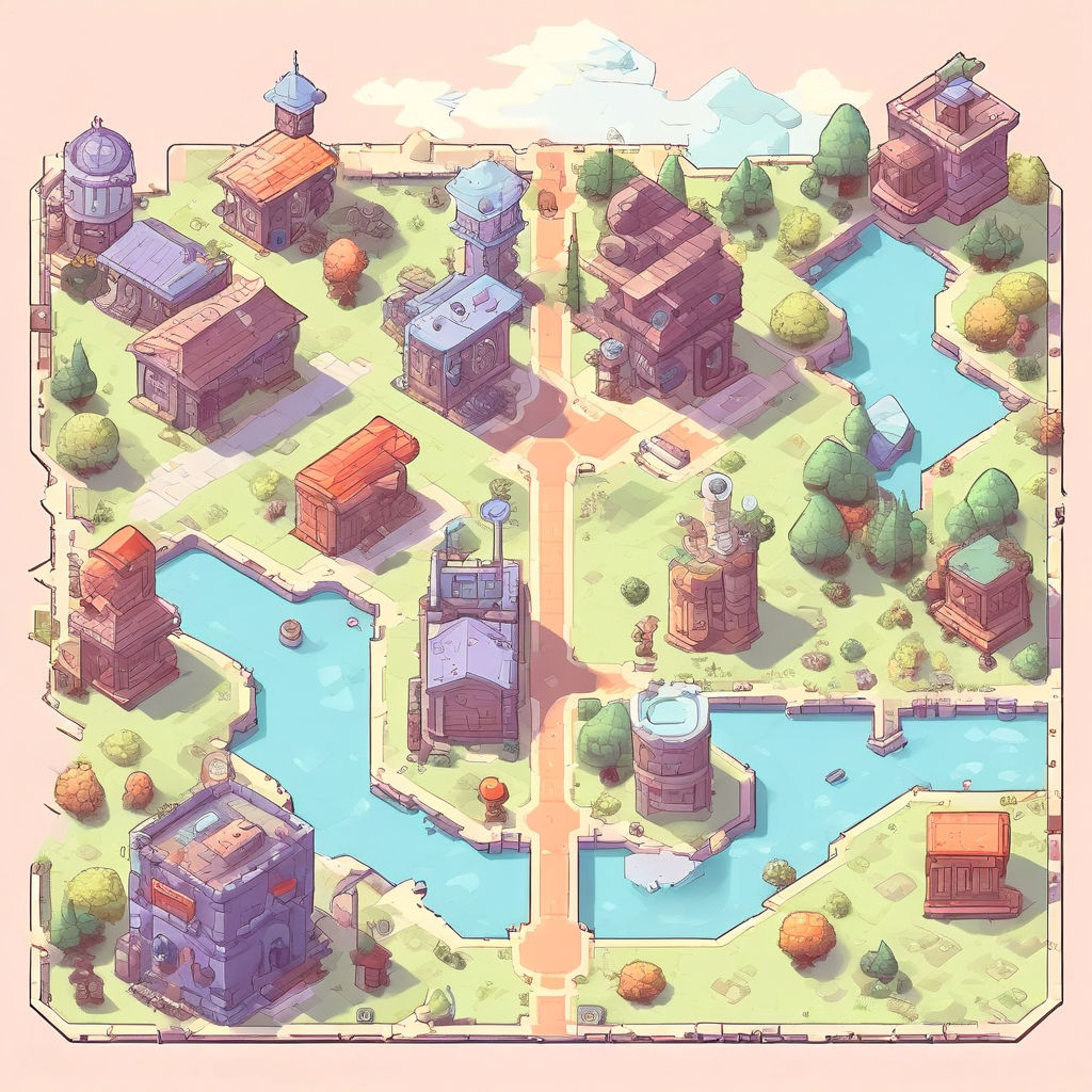 A first-person view of a simplistic 2D mini-game map by Zosia Zielińska ...