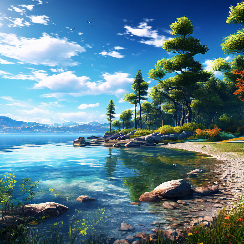 A clearing on the lake shore by Cunning Beetle - Playground