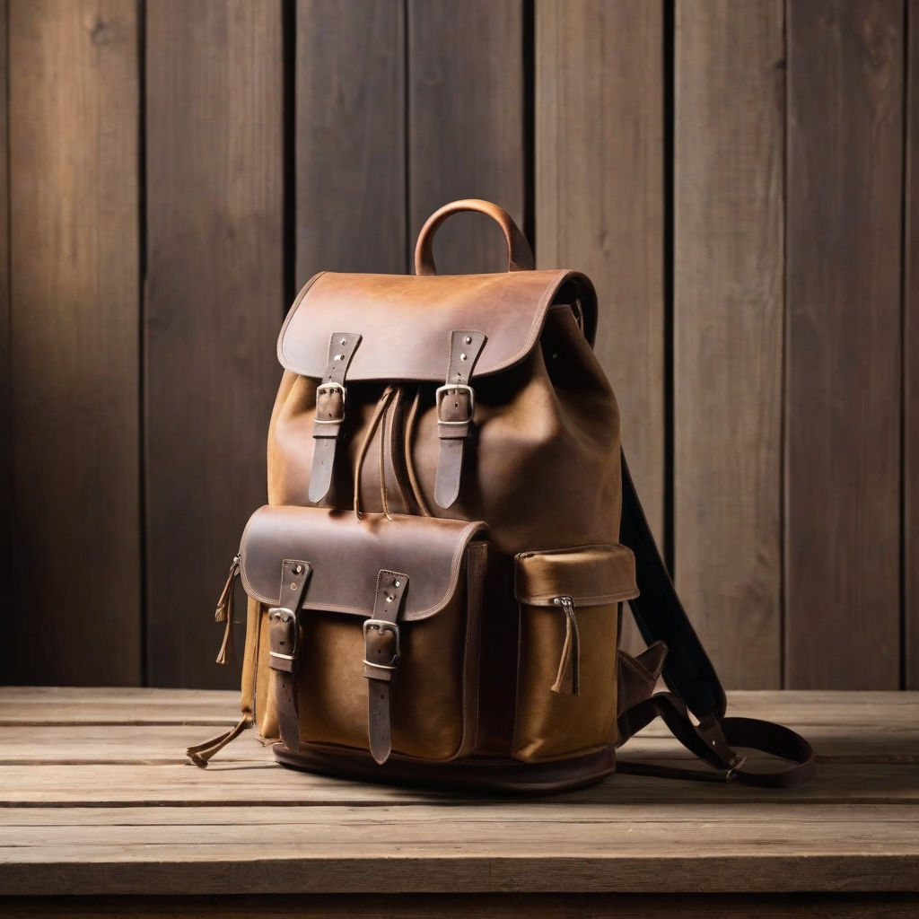 Backpack wild west 19th century stands on boards by Igorij Bakin ...