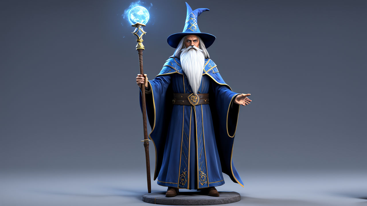 Professional 3d model of wizard by Sfn Trader - Playground