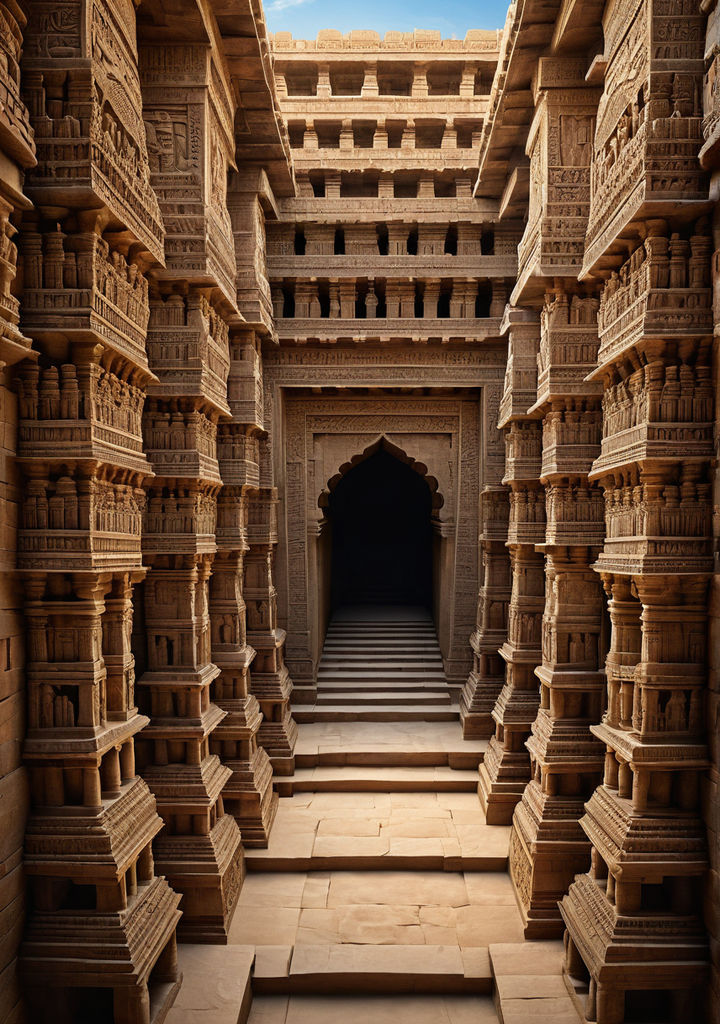 Rani ki Vav transformed into an intricate 3d illustration by Hardik ...