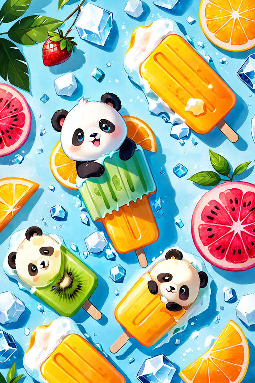 Cartoon Panda Fruit Popsicle，Cute creative popsicles，frozen ... by ...