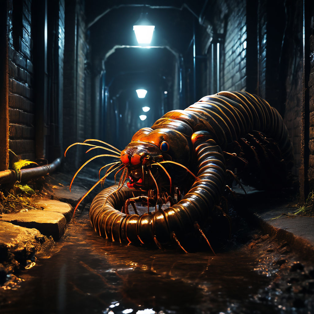 Giant centipede chased the cat in the sewer by Cabcabon Es - Playground