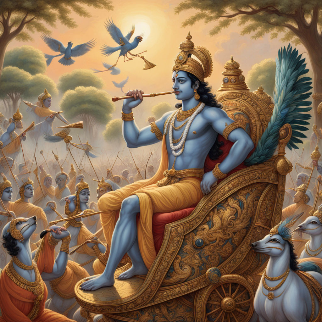 Krishna depicted in his traditional form by SUMEET TRIPATHI - Playground