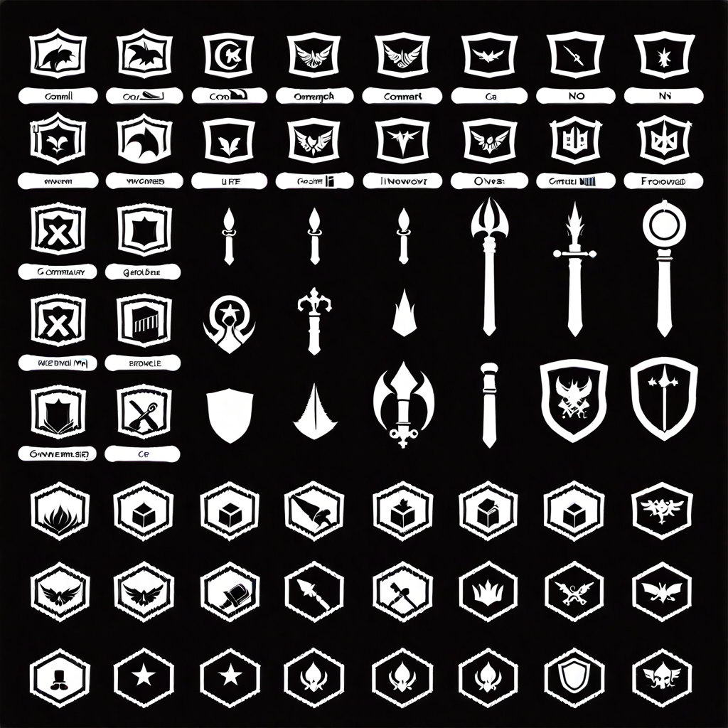 Create a set of 64x64 pixel icons for an MMORPG user interfa... by ...