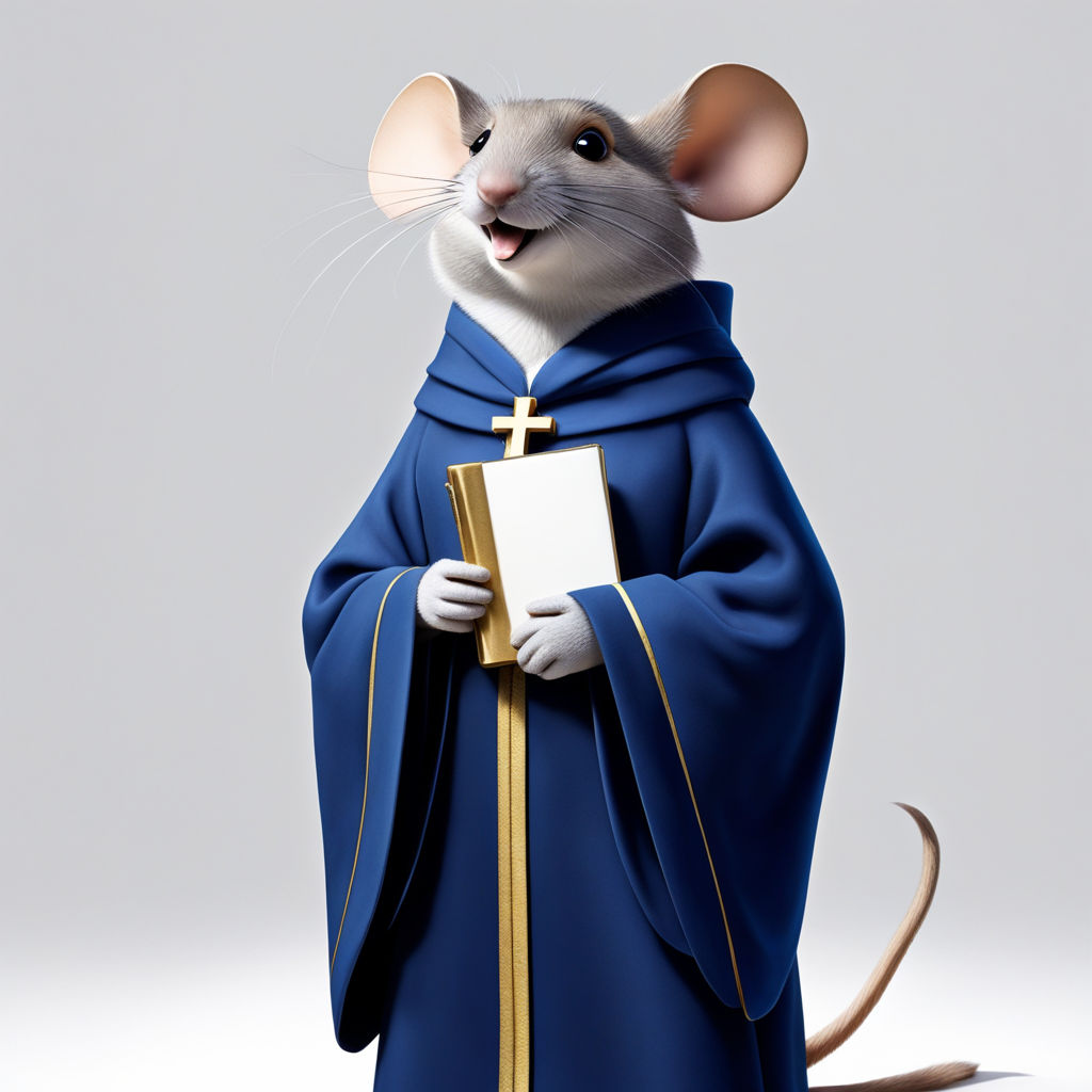 Very tall and skinny Photorealistic Pixar style church mouse... by Kate ...