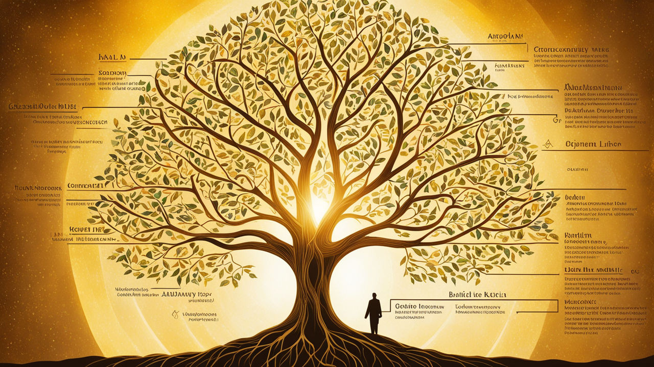 Illustration of a stylized genealogical tree starting with A... by lari ...
