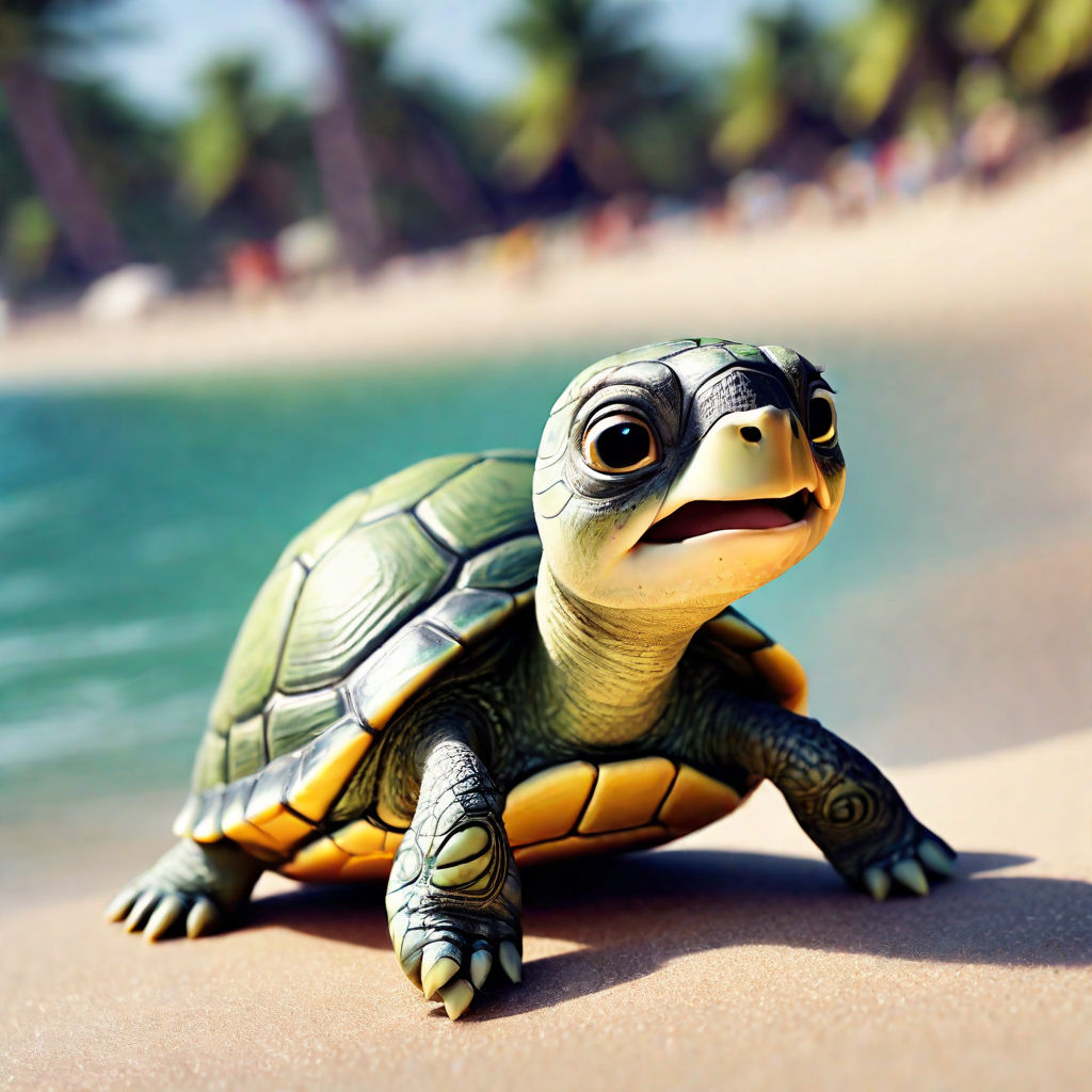 A baby male turtle called Tommy singing in the beach pixar s... by ...