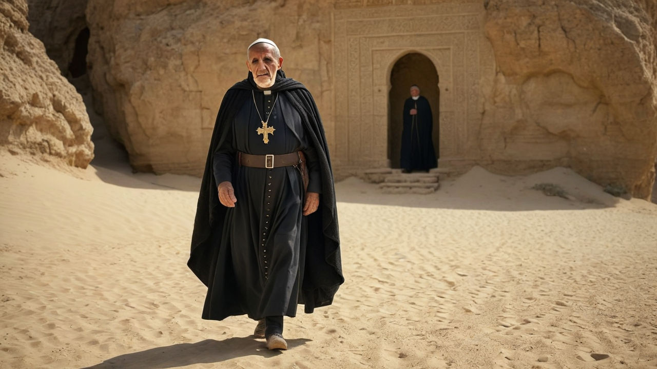 Full body portrait of a Zozimus an old medieval priest from ... by ...