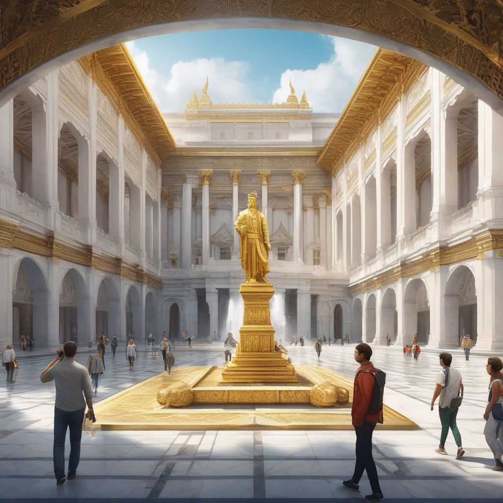 A huge and luxurious square. In the middle of the square is ... by ...