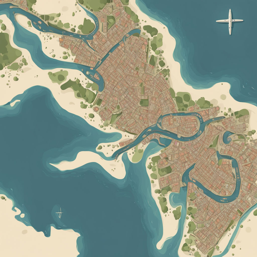A simple modern coastal city vector map by JDCartography - Playground