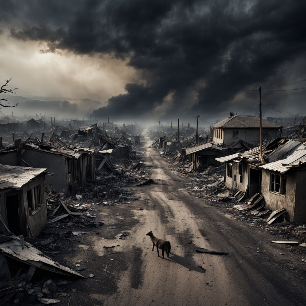 Desolate small rural town under a shroud of darkness by oli lio ...
