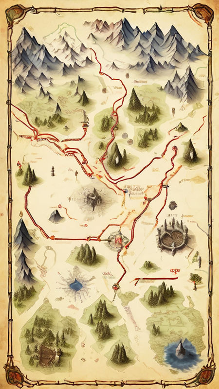 Medieval fantasy roguelike game map showcasing a progression... by ...
