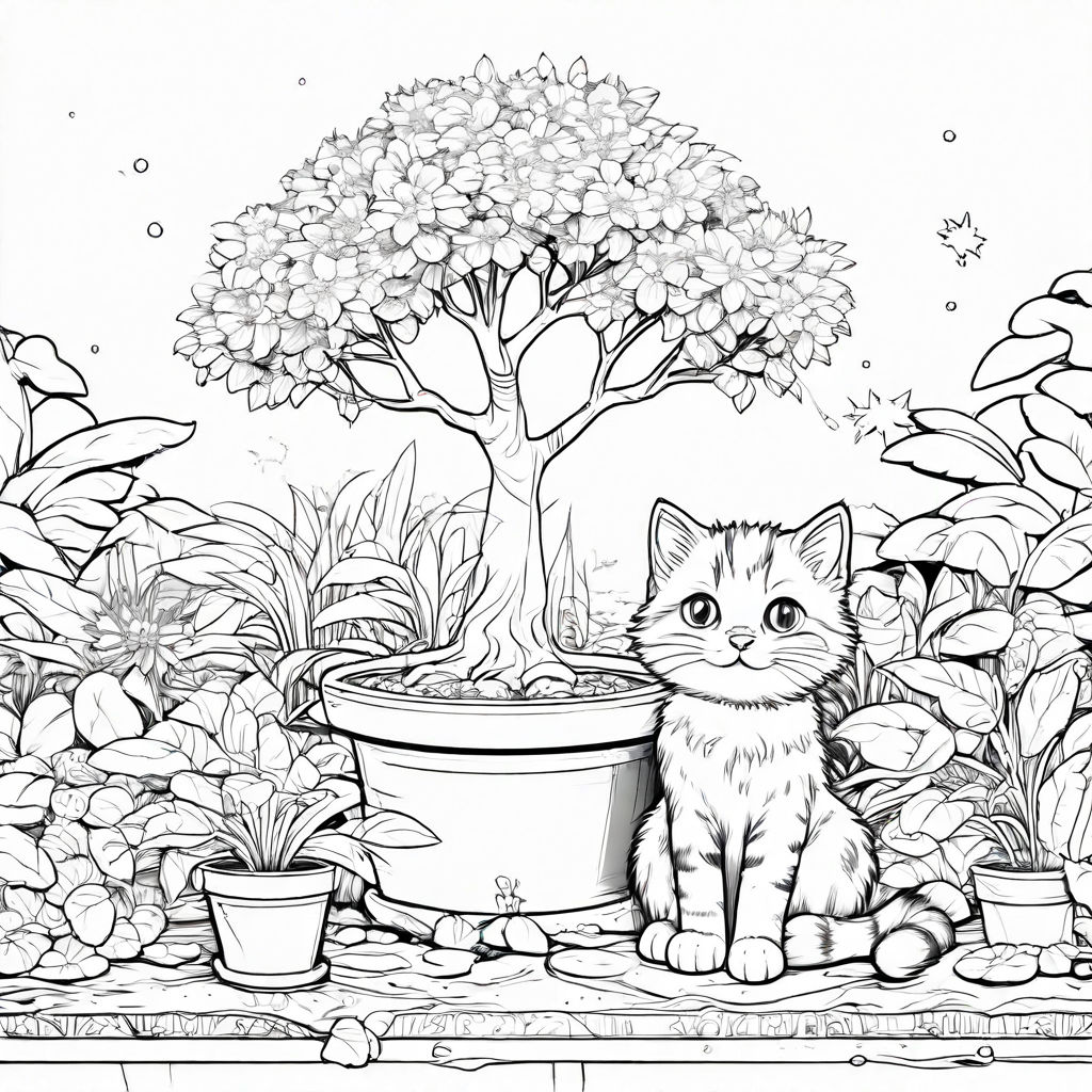 Uncolored in b/w outline art for children coloring book page by ...