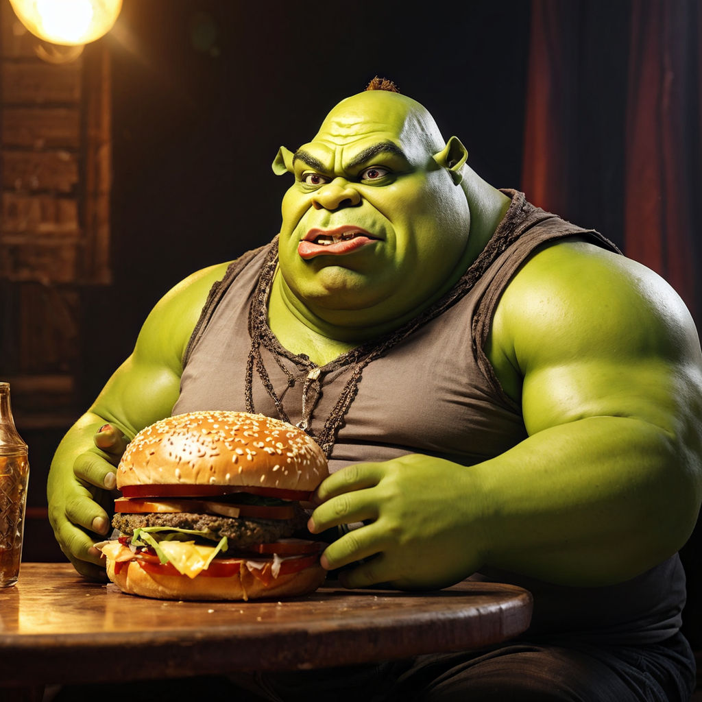 Fat Gangsta shrek eating burger by Ryan - Playground