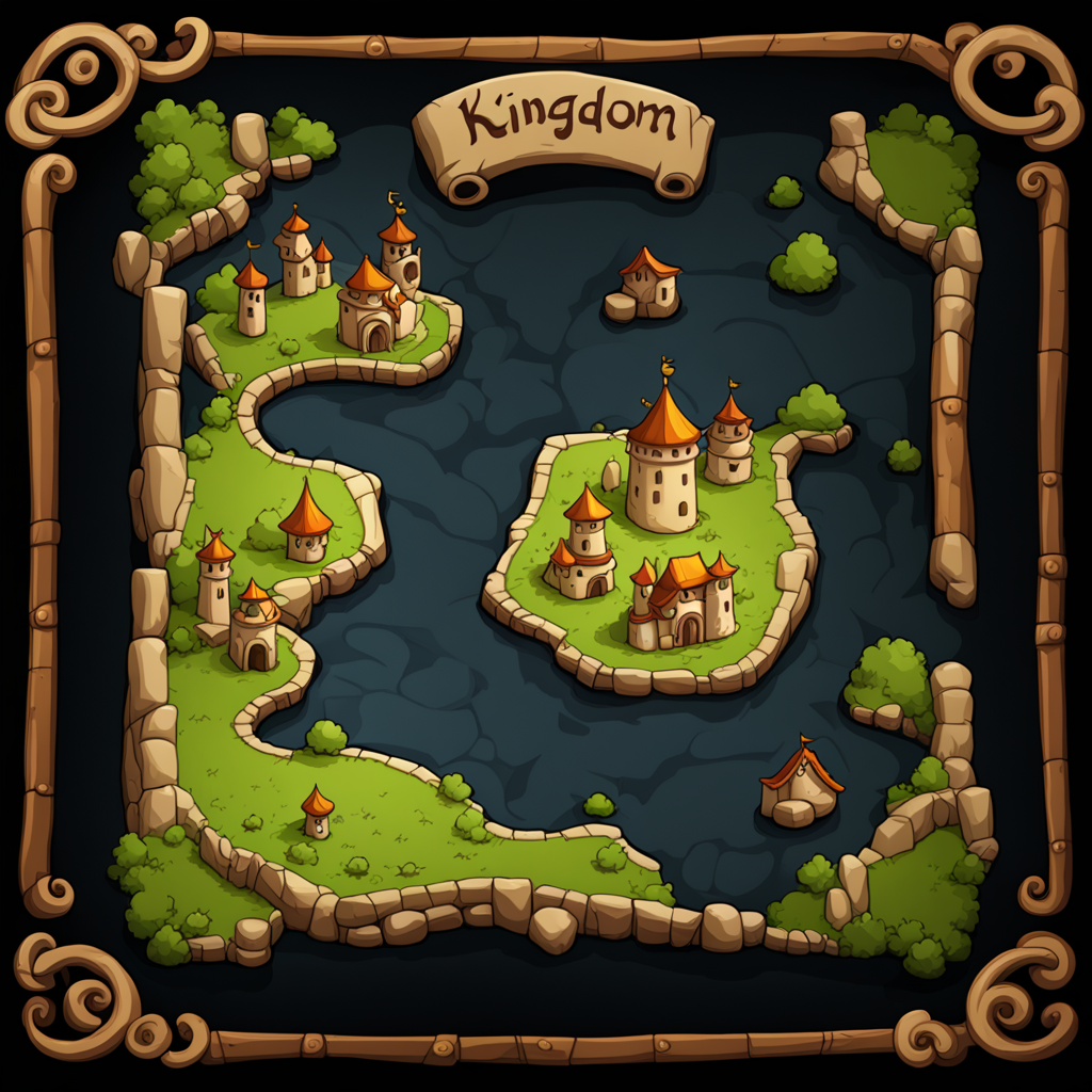 A single cartoon game design of kingdom map scroll icon on ... by ...