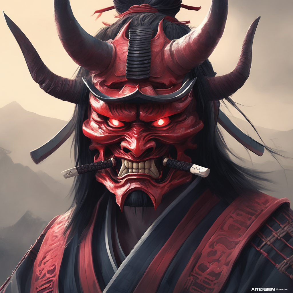 Demon samurai mask by NirloX - Playground