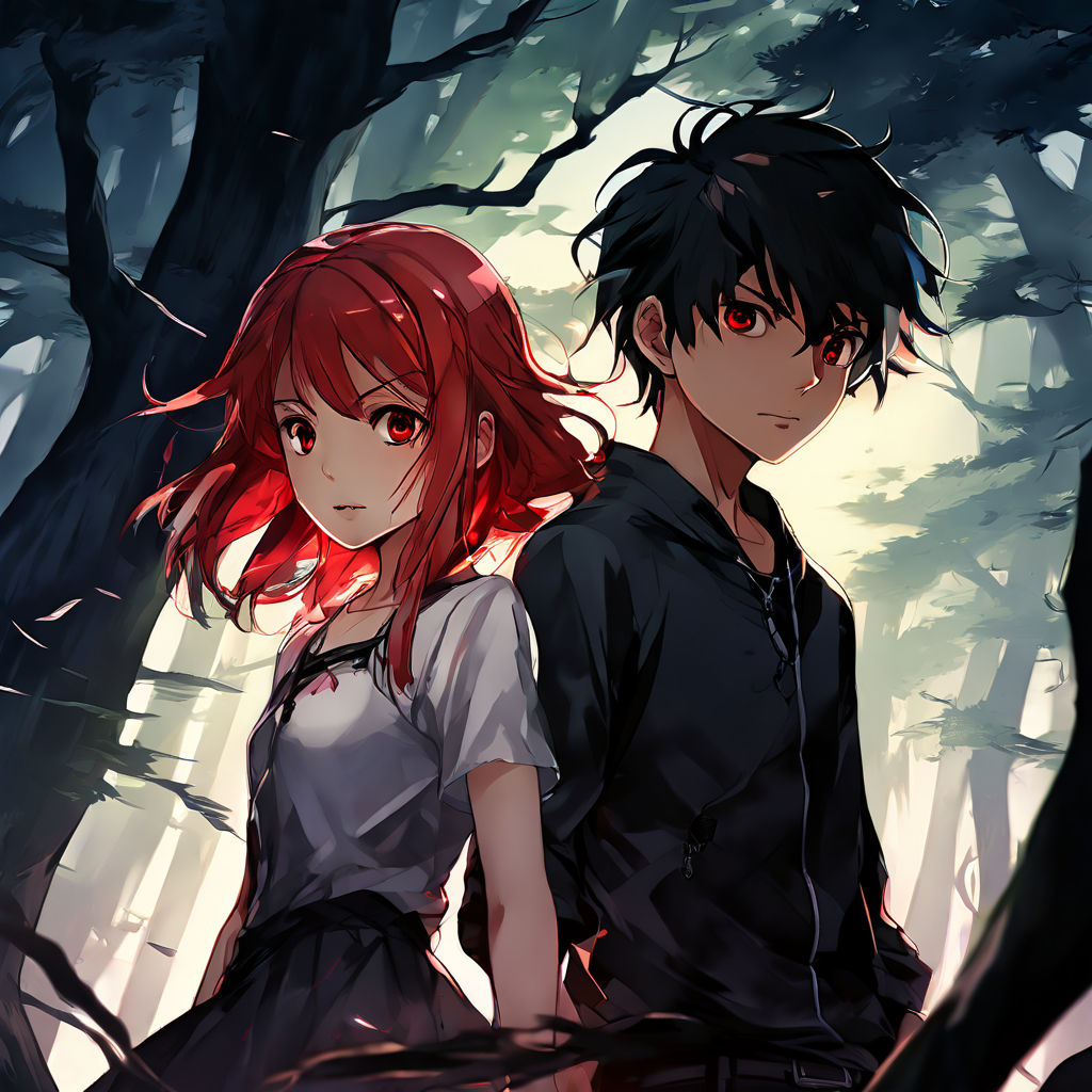 Anime-style portrayal of two anime-style characters by Conta Playstore ...