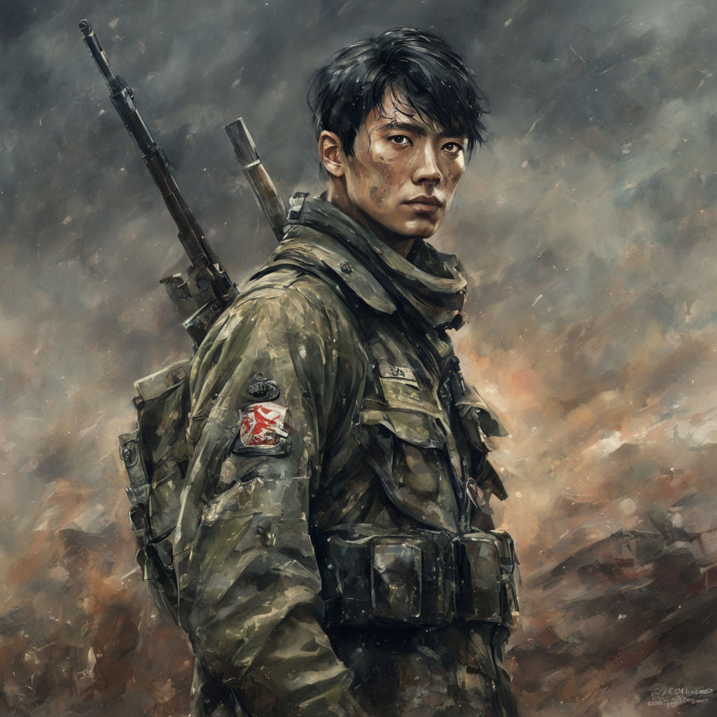 Portrait of a young japanese man with short black hair by Dóra Farkas ...